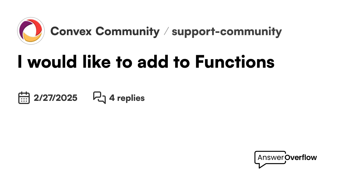 I Would Like To Add To Functions Convex Community